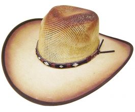 Modestone Traditional Bangora Rodeo Straw Cowboy Hat Beige