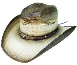 Modestone Traditional Bangora Rodeo Straw Cowboy Hat Beige
