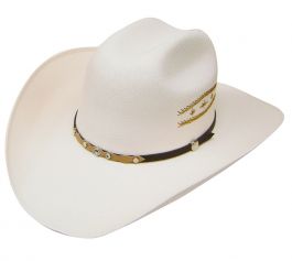 Modestone Traditional Bangora Rodeo Straw Cowboy Hat White