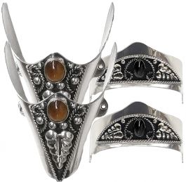 Modestone 4x Metal Boot Caps: 2 x Onyx-like Stone Heel + 2 x Brown ...